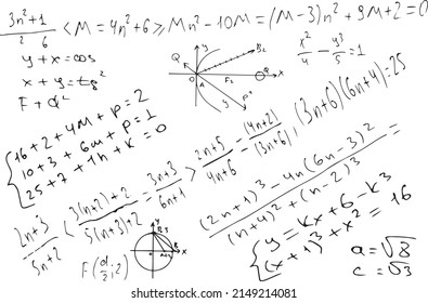 Mathematical Scientific Formulas Expressions Educational Vector Stock ...