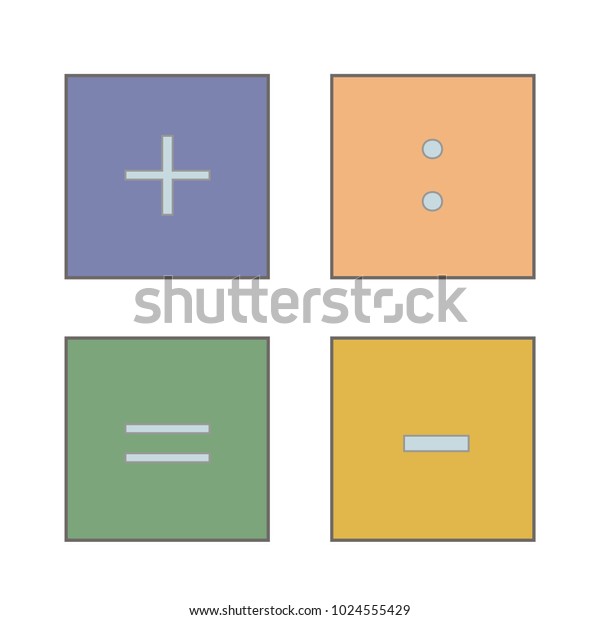 Mathematical Signs Plus Minus Division Smooth Stock Vector (Royalty ...