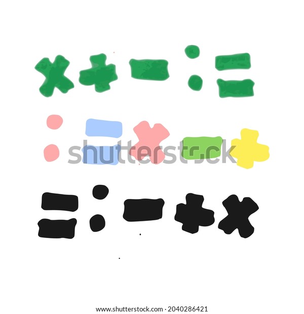 Mathematical Symbols Addition Division Multiplication Subtraction Stock ...