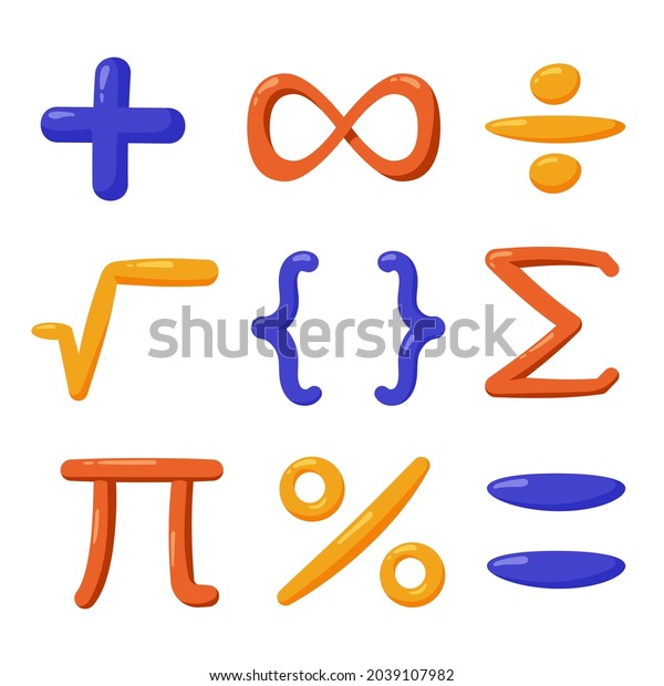 Mathematical Symbols Child Comic Numbers Kids Stock Vector (Royalty ...