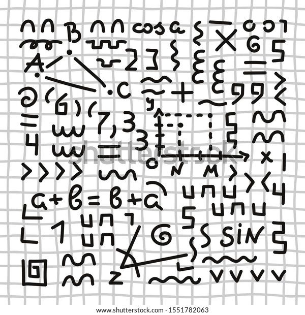 Mathematical Trigonometric Formulas Symbols Schemes Vector: เวกเตอร์ ...
