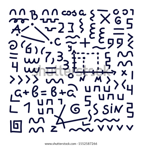 Mathematical Trigonometric Formulas Symbols Schemes Vector Stock Vector ...
