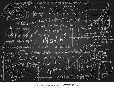 Chalkboard Math Formulas Vector Illustration Stock Vector (Royalty Free ...
