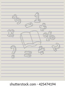 Mathematics Book Doodle Vector Art: vector de stock (libre de regalías ...