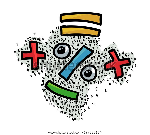 Mathematics Cartoon Hand Drawn Image Original: vector de stock (libre ...