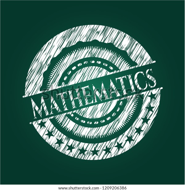 Mathematics Chalkboard Emblem Written On Blackboard Stock Vector ...