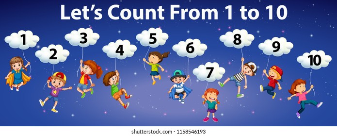 Mathematics Count Number 10 Illustration Stock Vector (Royalty Free ...