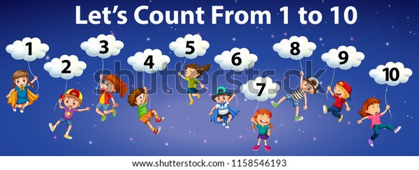 Mathematics Count Number 10 Illustration Stock Vector (Royalty Free ...