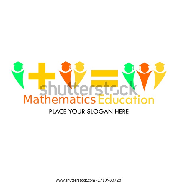 Mathematics Education Logo Template Illustration There Stock Vector ...