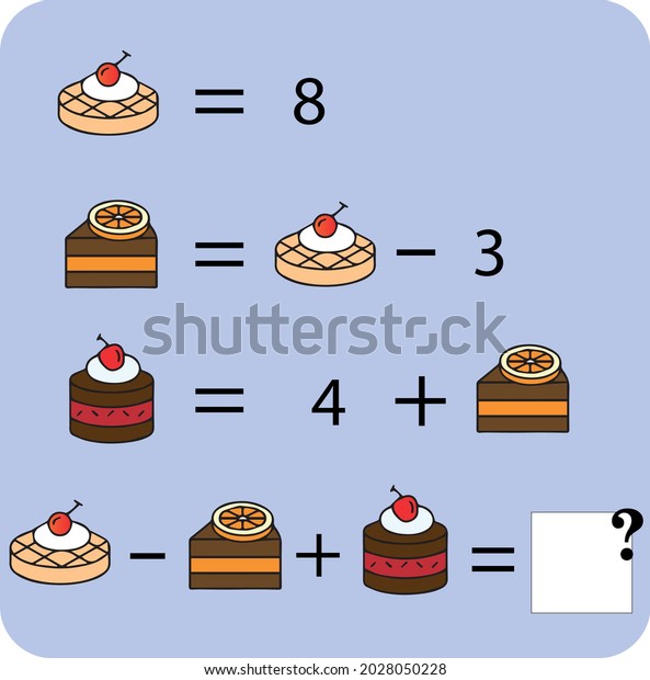 Mathematics Educational Game Children Advanced Level Stock Vector ...