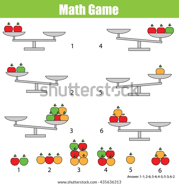 Mathematics Educational Game Children Balance Scale: เวกเตอร์สต็อก ...