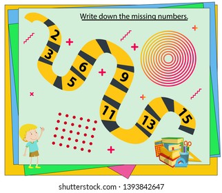 Mathematics Educational Game Children Complete Row Stock Vector ...