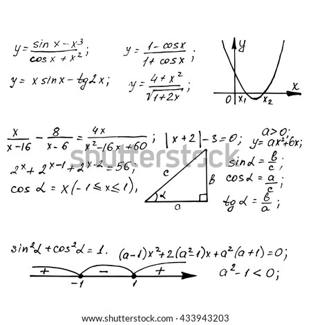 Mathematics Equations On Whiteboard Education Vector Stock Vector ...