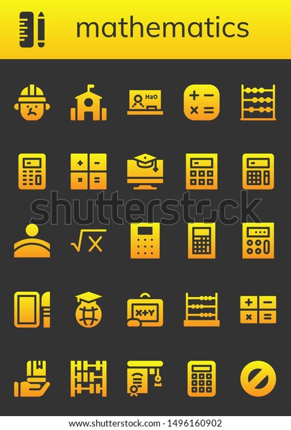 Mathematics Icon Set 26 Filled Mathematics Stock Vector (Royalty Free ...