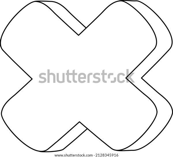Mathematics Multiplication Symbol Doodle Outline Colouring Stock Vector ...
