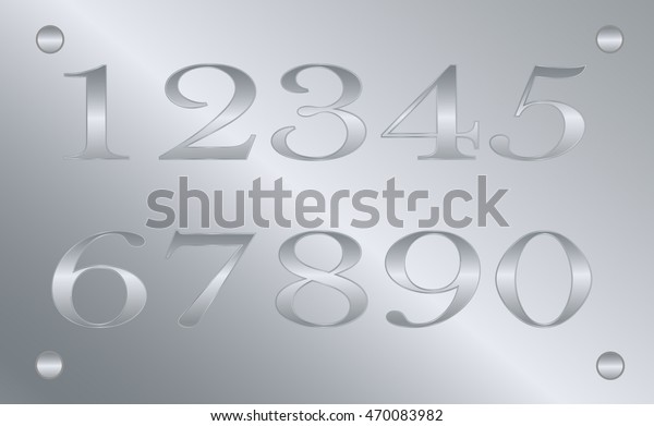 Mathematics Numbers Silver White Background Yellow Stock Vector ...