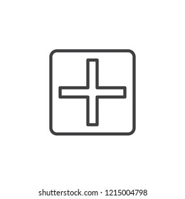 Mathematics Plus Outline Icon Linear Style Stock Vector (Royalty Free ...