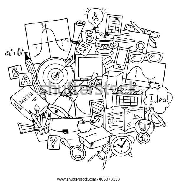 Mathematics Science Theme Hand Drawn Pattern Stock Vector (Royalty Free ...