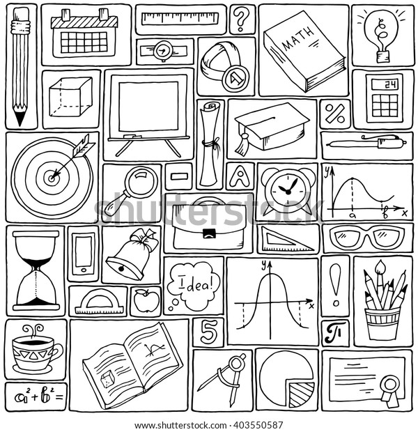 Mathematics Science Theme Seamless Hand Drawn Stock Vector (Royalty ...