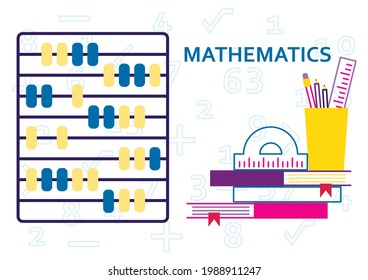 Mathematics Vector Illustration Flat Education Concept Stock Vector ...