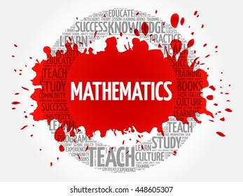Mathematics Word Cloud Collage Education Concept Stock Vector (Royalty ...