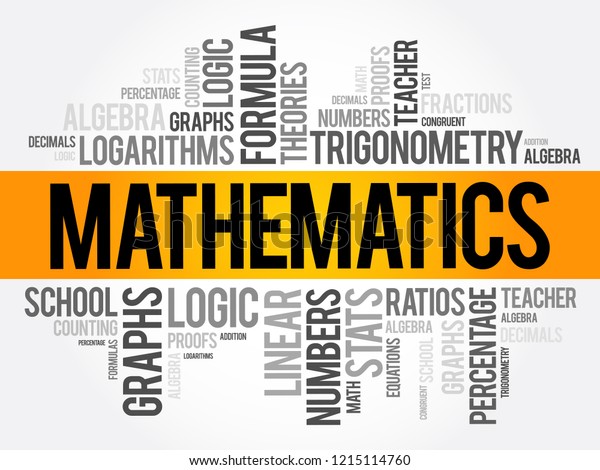 Mathematics Word Cloud Collage Education Concept: เวกเตอร์สต็อก (ปลอด ...