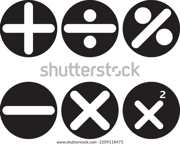 Maths Symbols Icon Set Calculator Mathematics Stock Vector (Royalty ...