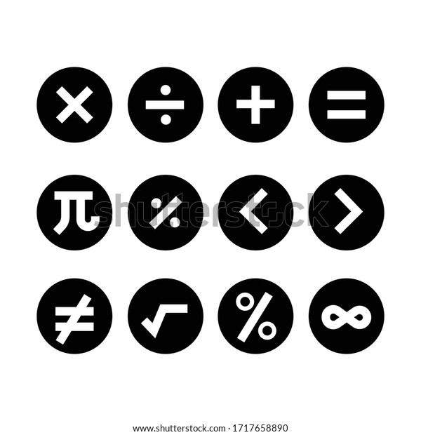 Maths Symbols Icons Vector Illustration Stock Vector (Royalty Free ...