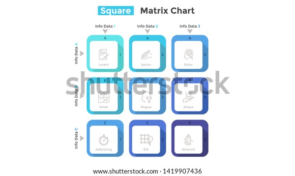 Matrix Diagram 9 Square Cells Arranged Stock Vector (Royalty Free ...