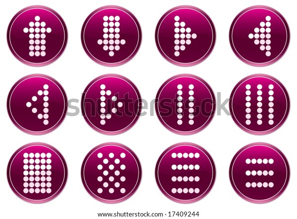 Matrix Symbols Icon Set Purple White Stock Vector (Royalty Free ...