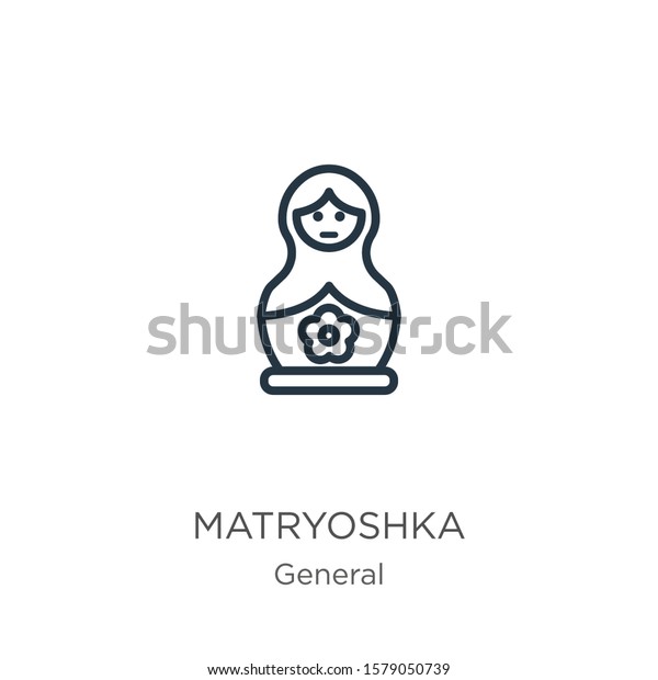 Matryoshka Icon Thin Linear Matryoshka Outline Stock Vector (Royalty ...