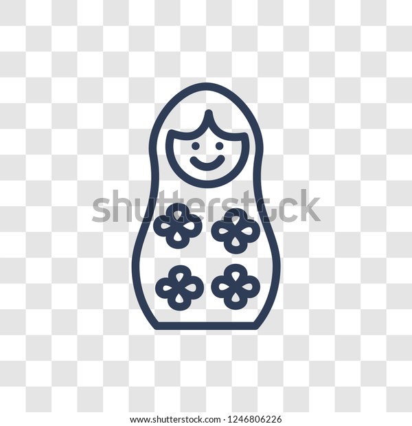matryoshka icon. Trendy linear matryoshka logo concept on transparent ...