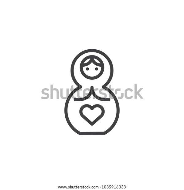 Matryoshka Outline Icon Linear Style Sign Stock Vector (Royalty Free ...