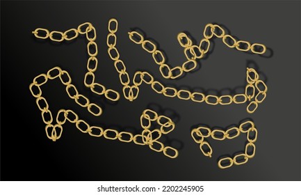 Matte Gold Chains On Black Gradient Stock Vector (Royalty Free) 2202245905 | Shutterstock