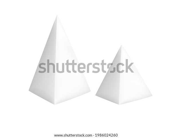 Matte White Pyramid Geometry Figure Teaching Stock Vector (Royalty Free ...