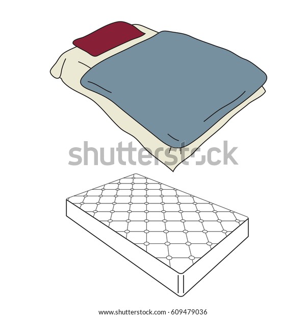Mattress Bedding Cartoon Perspective View Stock Vector (Royalty Free ...