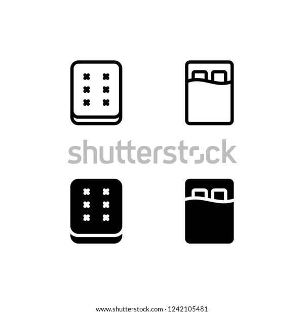 Mattress Icon Logo Vector Symbol Bed Stock Vector (Royalty Free ...
