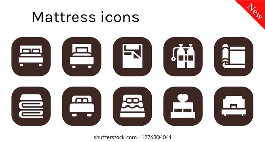Mattress Icon Set 10 Filled Mattress Stock Vector (Royalty Free) 1276304041