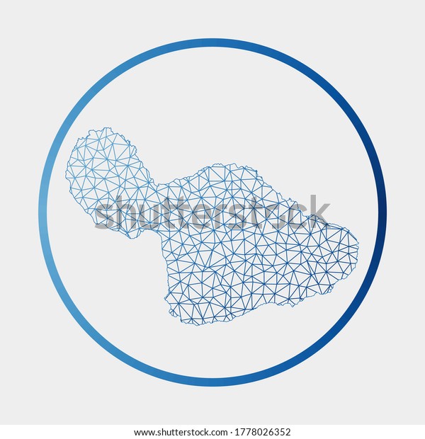 Maui Icon Network Map Island Round Stock Vector (Royalty Free ...