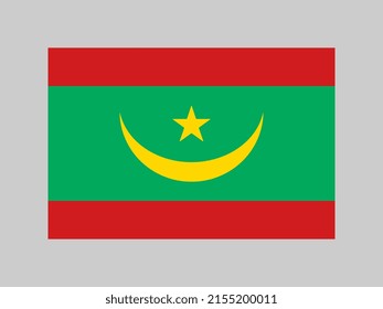 Mauritania Flag Official Colors Proportion Vector Stock Vector (Royalty ...
