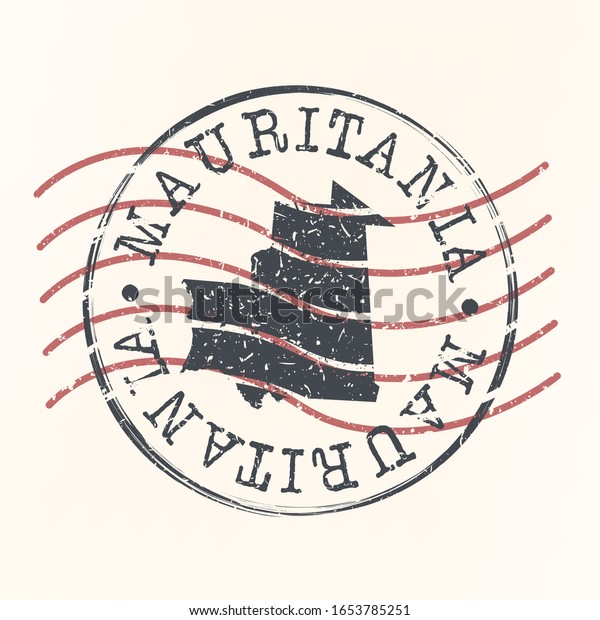 Mauritania Stamp Map Postal Design Silhouette Stock Vector (Royalty ...