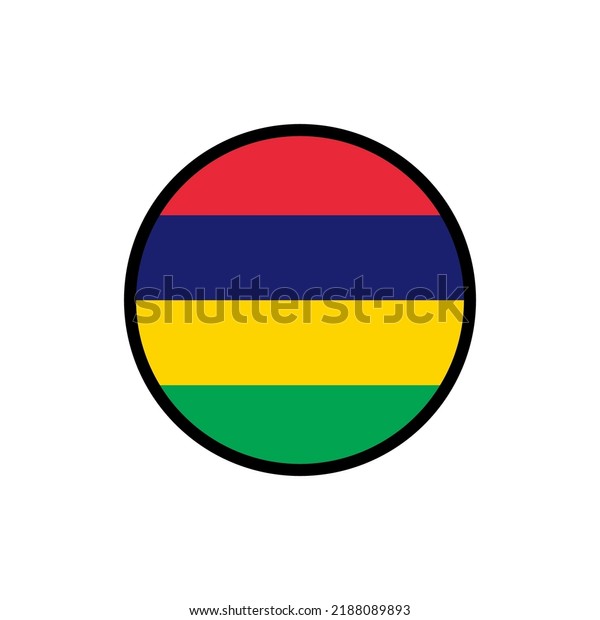 Mauritius Flag Circle On White Background Stock Vector (Royalty Free ...