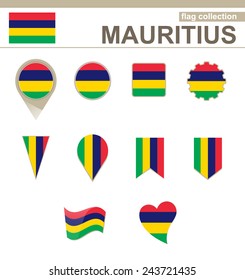 Mauritius Symbols Attributes Heart Flags Glasses Stock Vector (Royalty ...