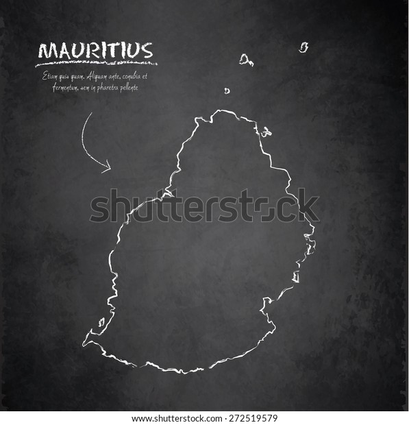 Mauritius Map Blackboard Chalkboard Vector Stock Vector (Royalty Free ...