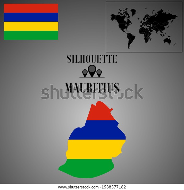 Mauritius Outline World Map Silhouette Vector 库存矢量图（免版税）1538577182 ...