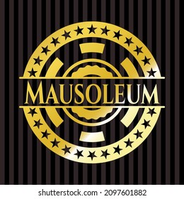 Mausoleum Golden Badge Emblem Vector Illustration Stock Vector (Royalty ...