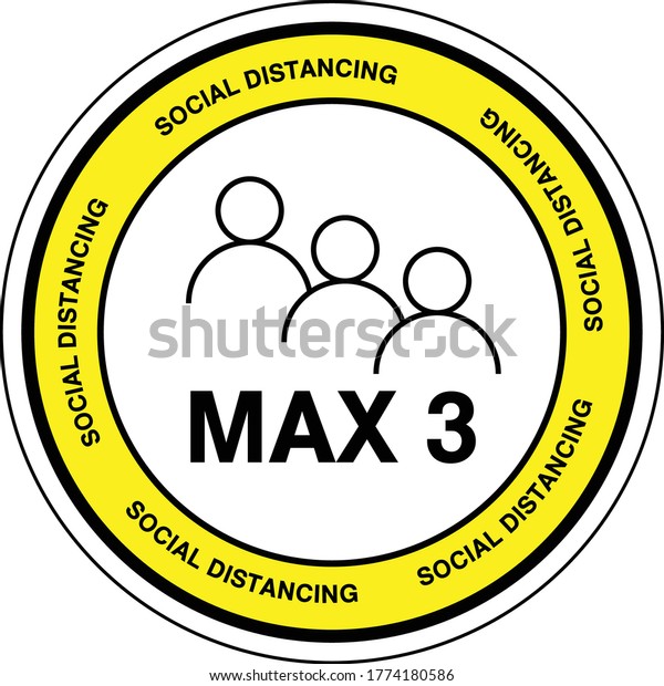 Max 3 People Only Sign Vector Stock Vector (Royalty Free) 1774180586