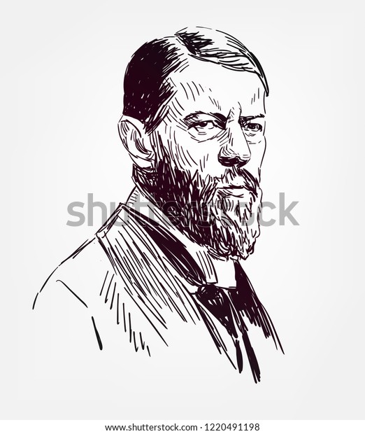 Max Maximilian Weber vector sketch portrait illustration editorial