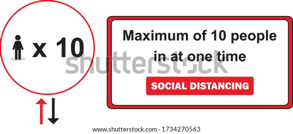 Maximum 10 People Allowed Shop Store Stock Vector (Royalty Free) 1734270563