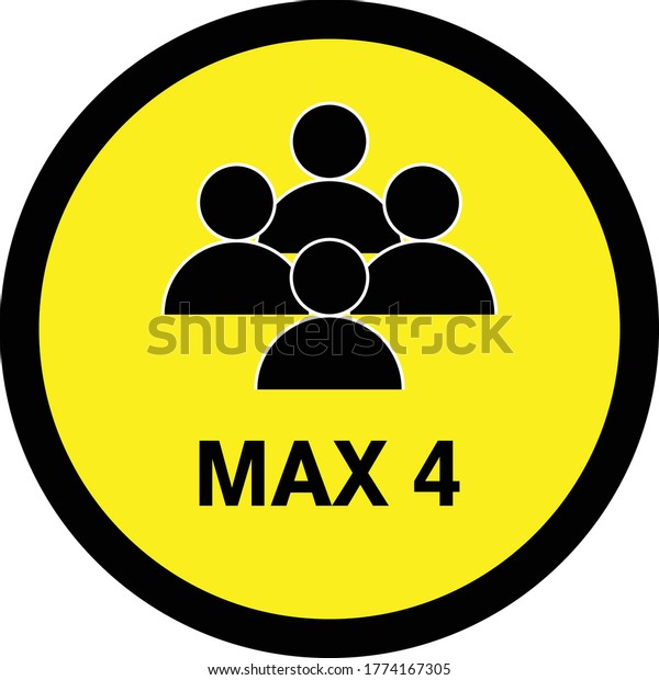 Maximum 4 People Sign Vector Keep Stock Vector (Royalty Free ...